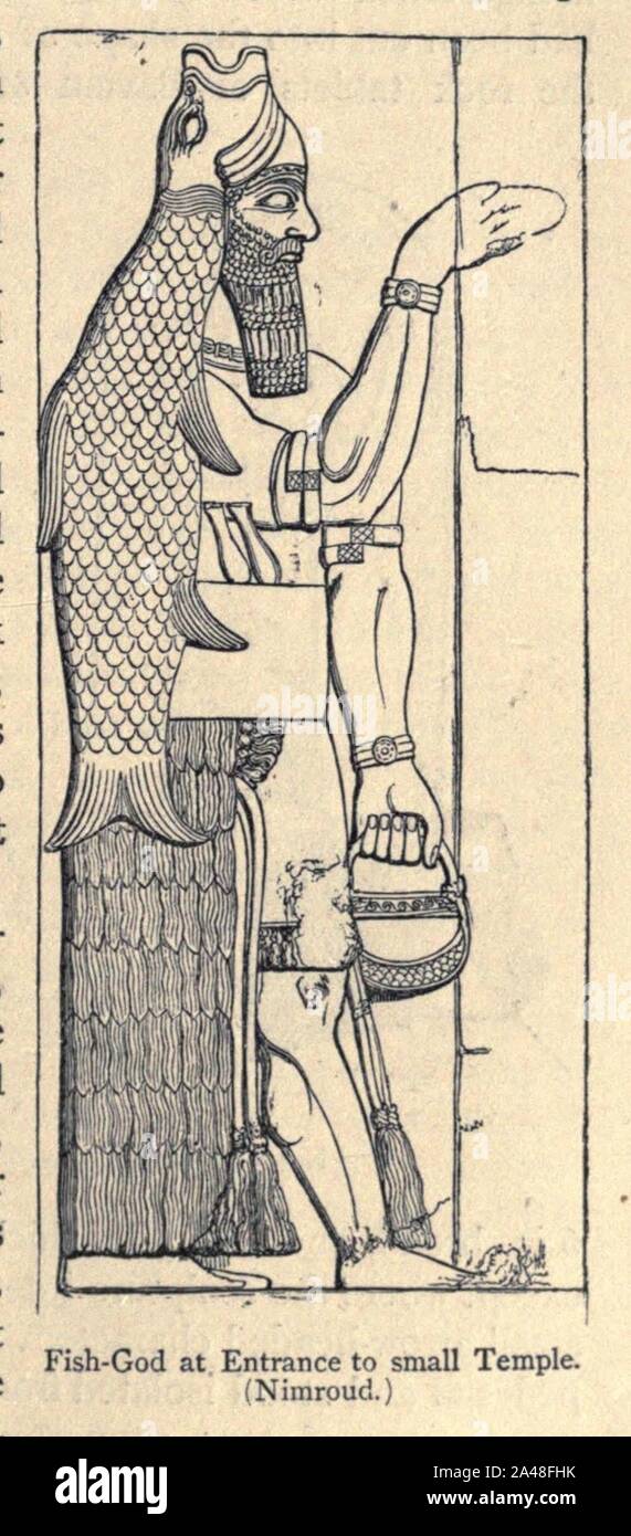 Fish-God at Entrance to small Temple (Nimroud Stock Photo - Alamy