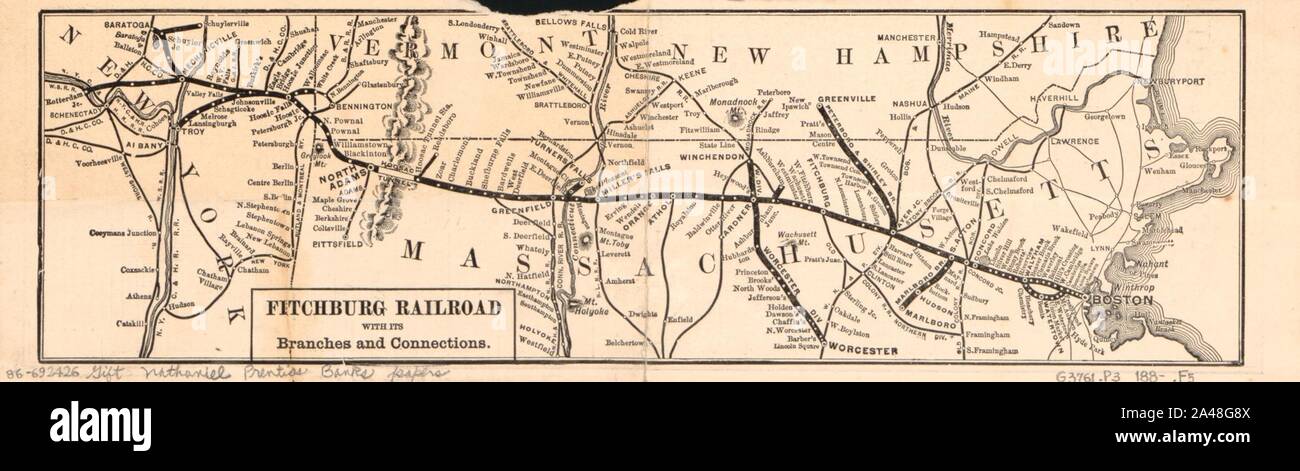 Fitchburg Railroad with its branches and connections Stock Photo - Alamy