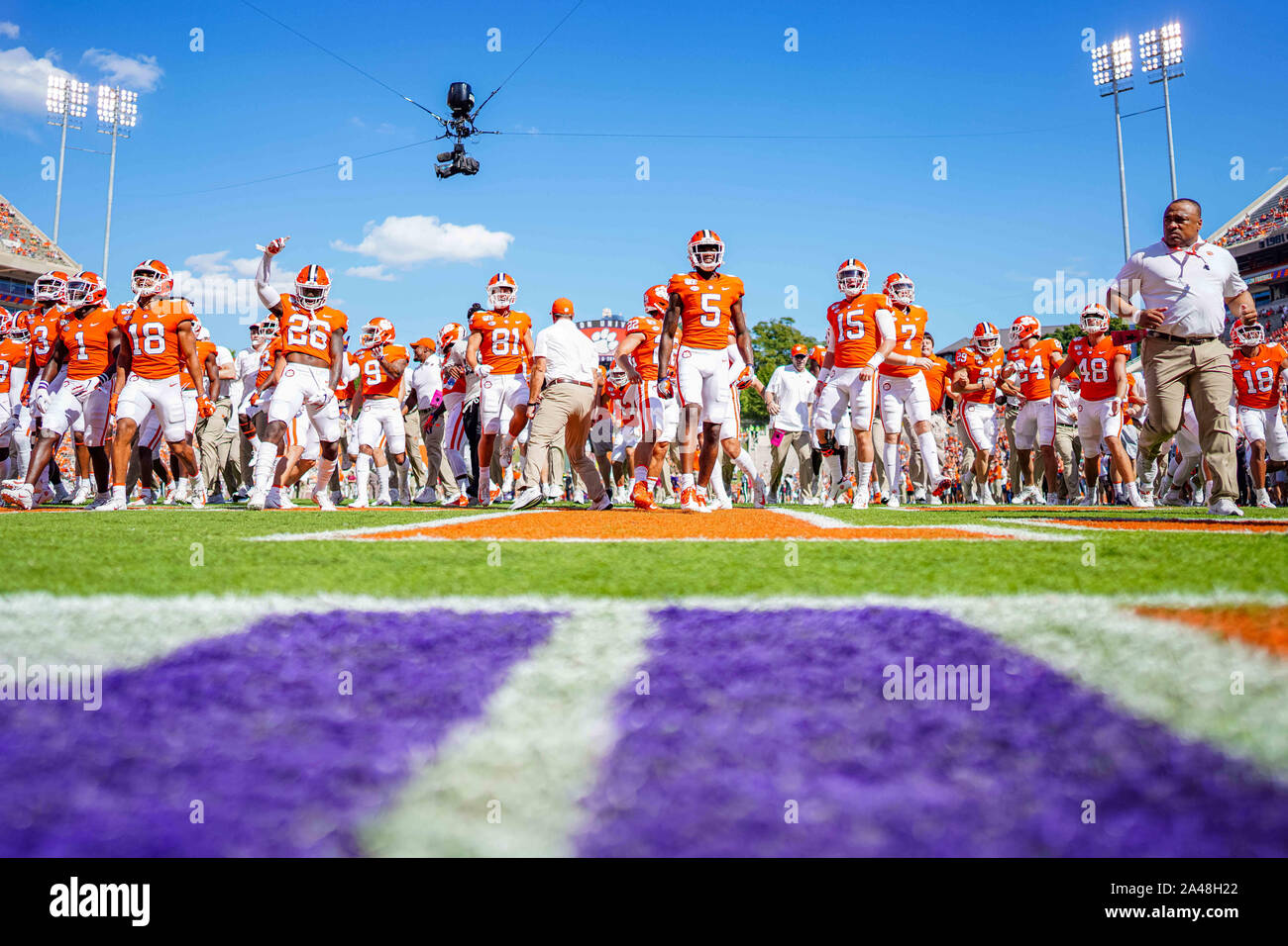 The Clemson Tigers before the NCAA college football game between ...