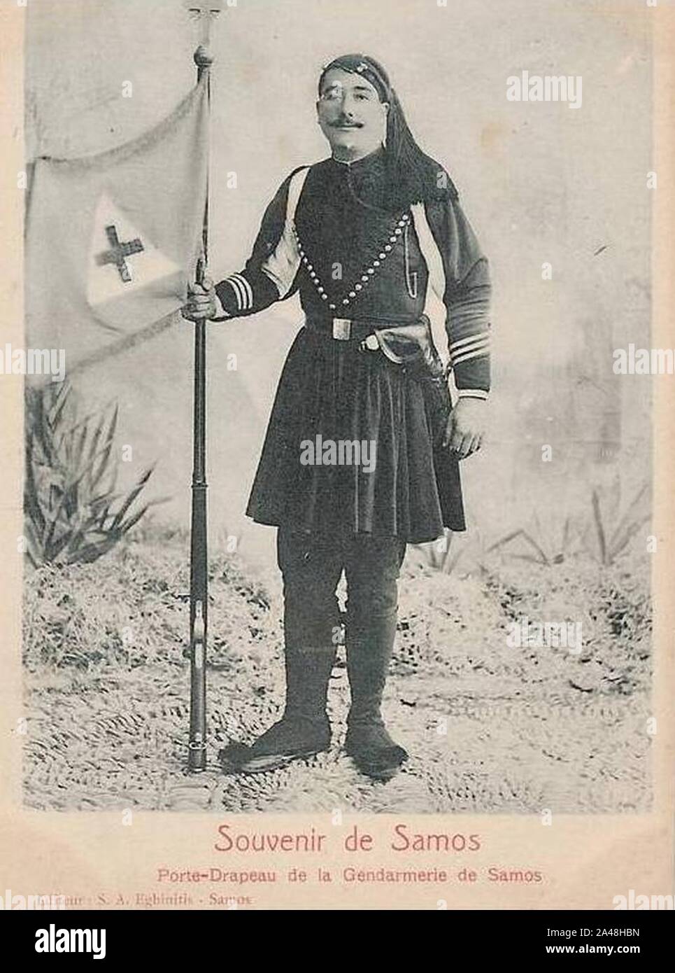 Flag bearer of the Samian Gendarmerie Stock Photo - Alamy