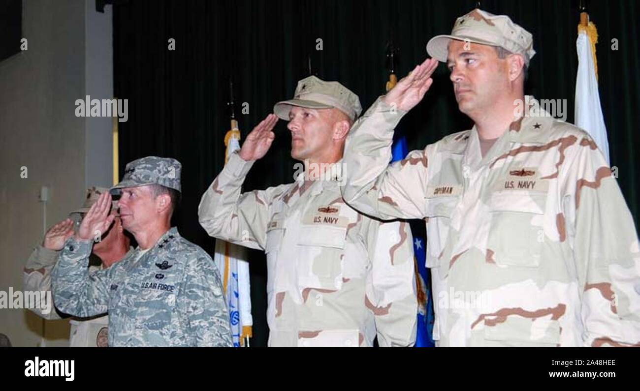 Flag officers salute the flag Stock Photo - Alamy