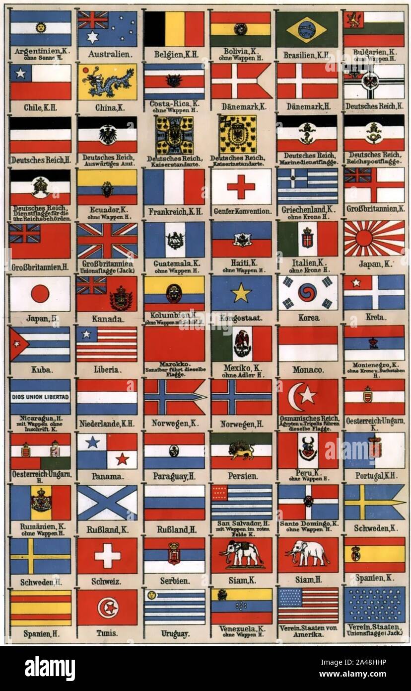Flags of the world 1911 Stock Photo - Alamy