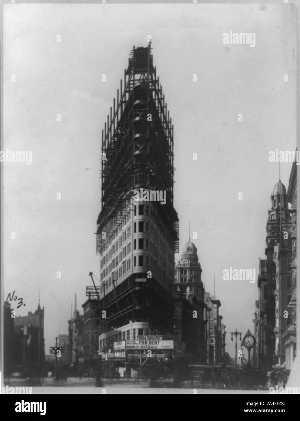 Flatiron Building (under construction), New York City Stock Photo - Alamy