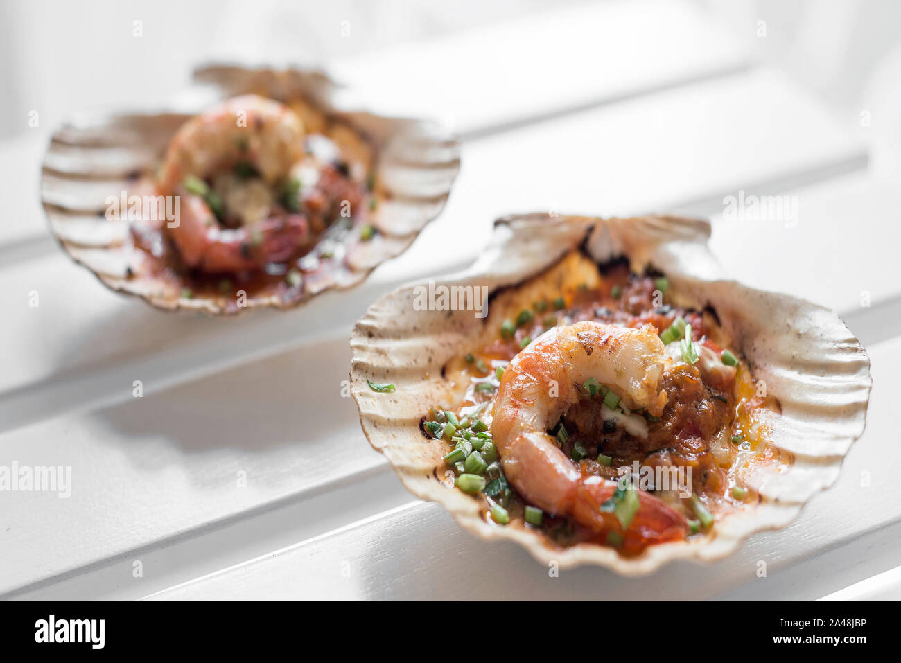 portuguese seafood grilled prawns tapas in spicy tomato piri piri sauce ...