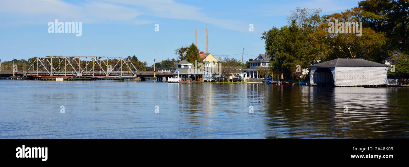 The historic S Bridge built in 1928 over the Perquimans River in the ...