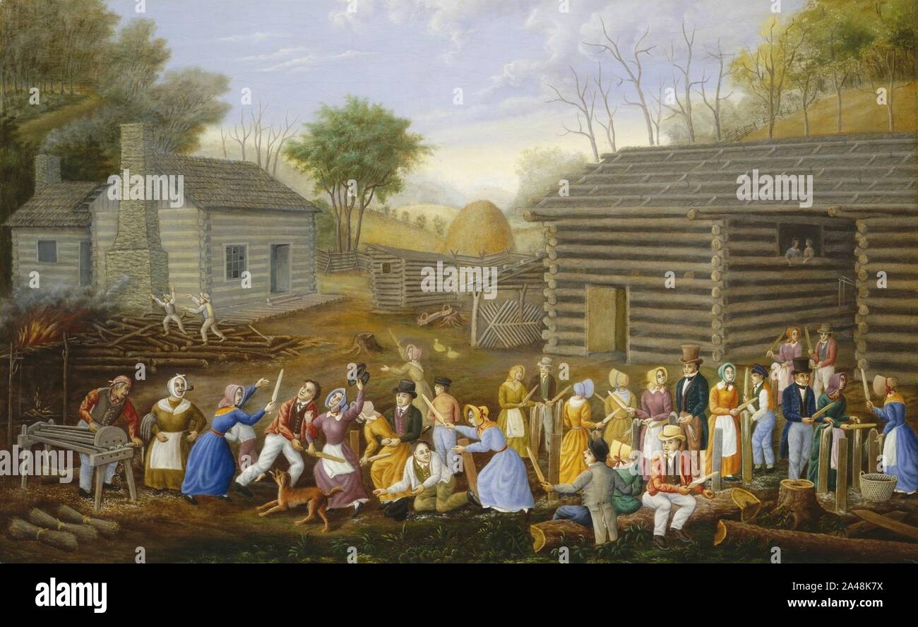 Flax Scutching Bee SC-000788 Stock Photo - Alamy