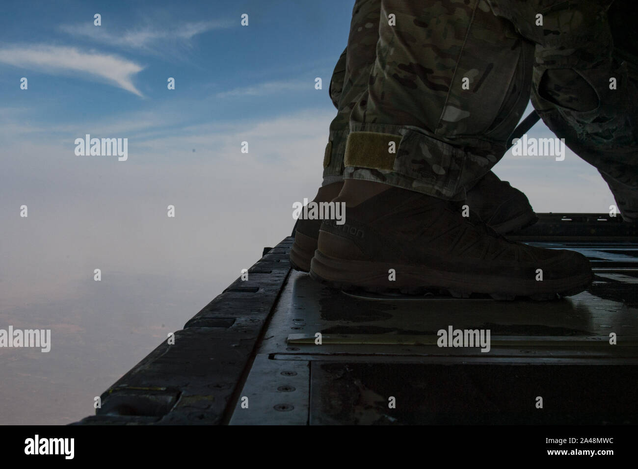 U.S. Air Force Pararescuman assigned to the 82nd Expeditionary Rescue ...