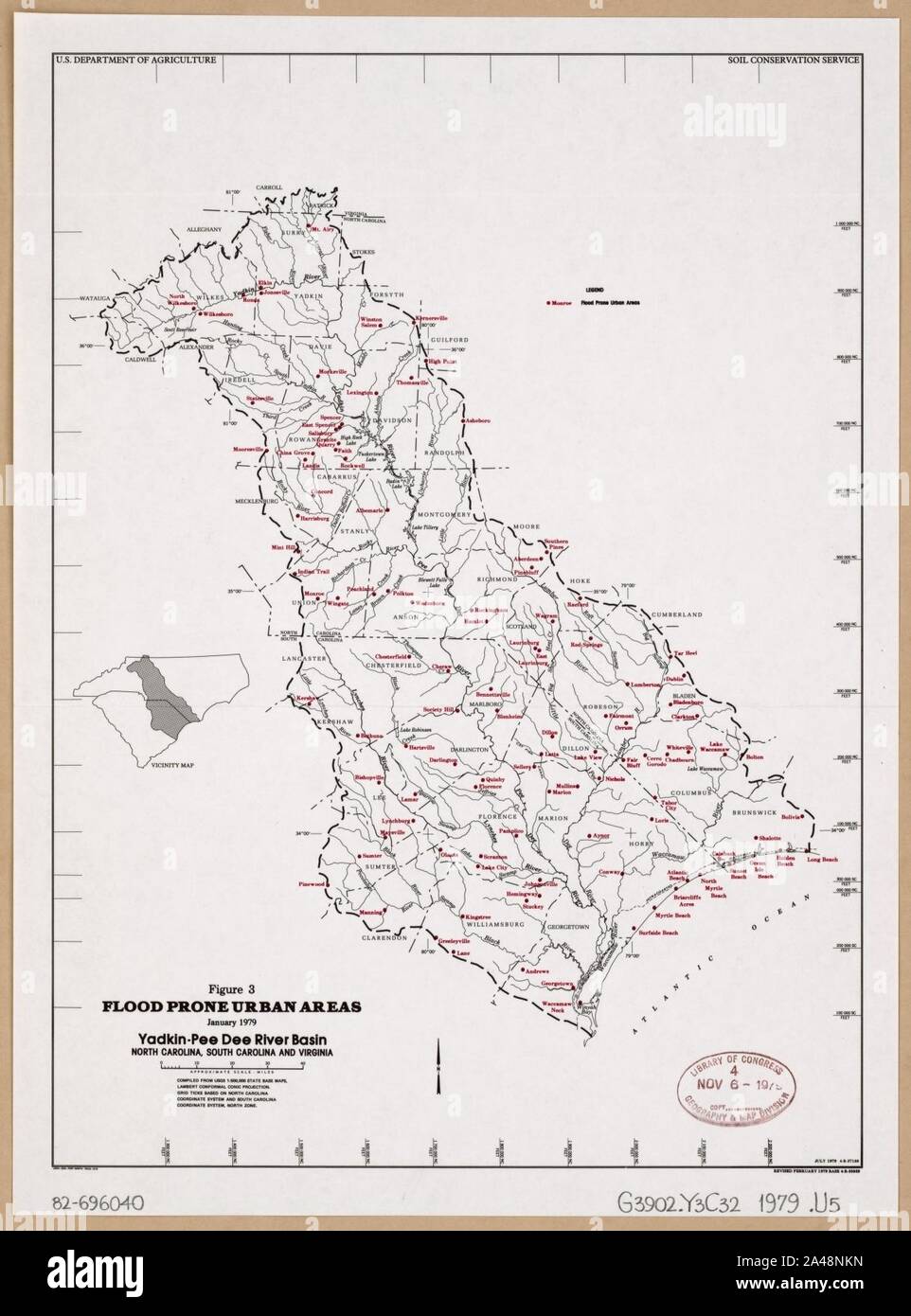 Flood prone urban areas, January 1979, Yadkin-Pee Dee River Basin ...