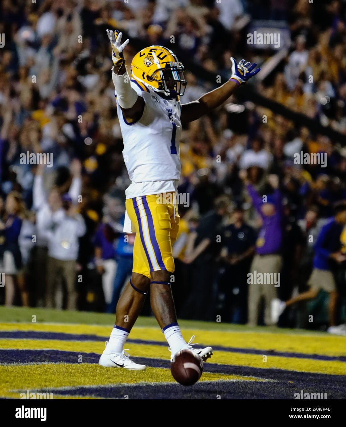 October 12, 2019: October 12, 2019- Baton Rouge, LA, U.S- LSU JAMARR ...