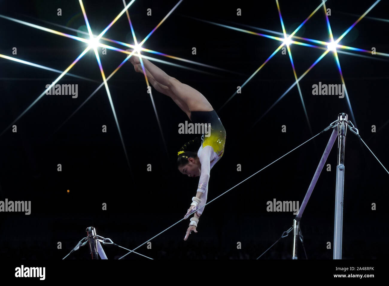 Stuttgart, Germany. 12th Oct, 2019. Chinese gymnast Liu Tingting ...
