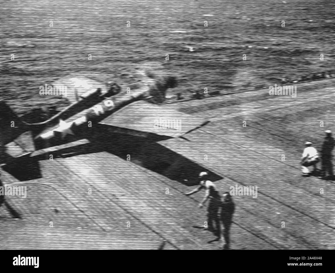 FM-2 Wildcat taking off from USS Attu (CVE-102) 1944 Stock Photo - Alamy