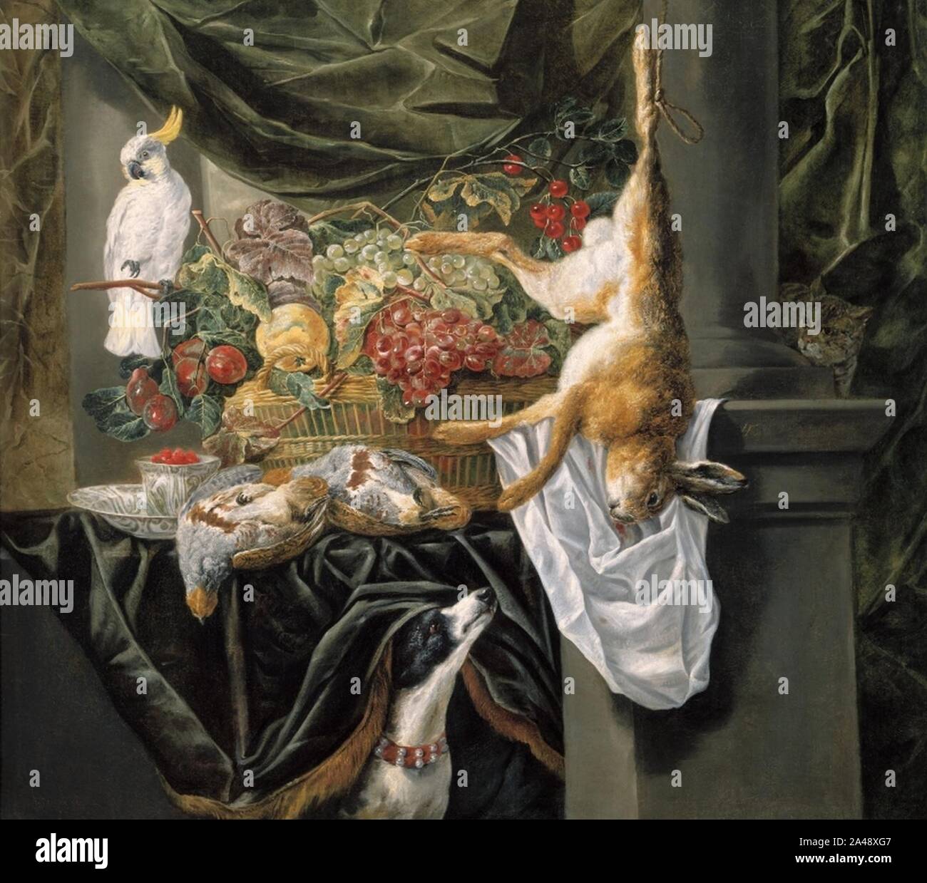 Joannes Fijt and Joannes Hermans - Still Life with Fruit, Hunting ...