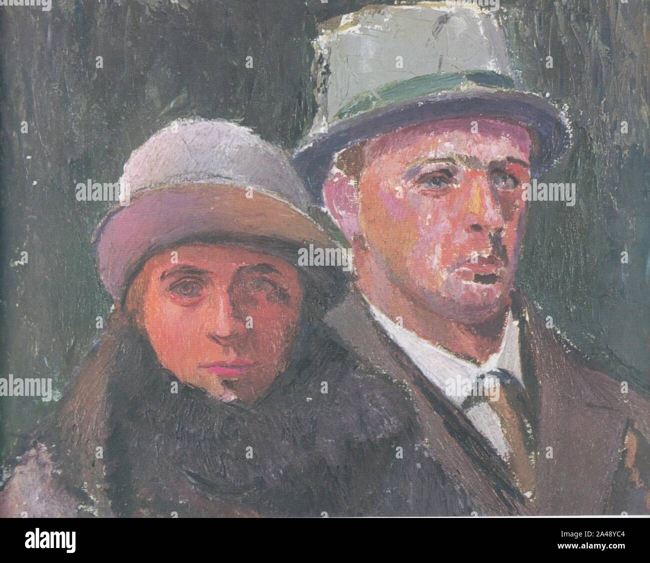 Felix Esterl - Selbstportrait mit Frau - ca1924 Stock Photo - Alamy