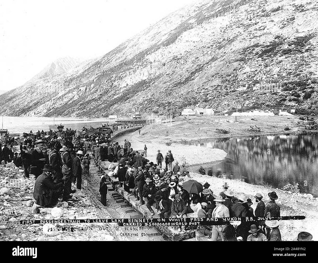 First passenger train of the White Pass & Yukon Railroad to leave ...