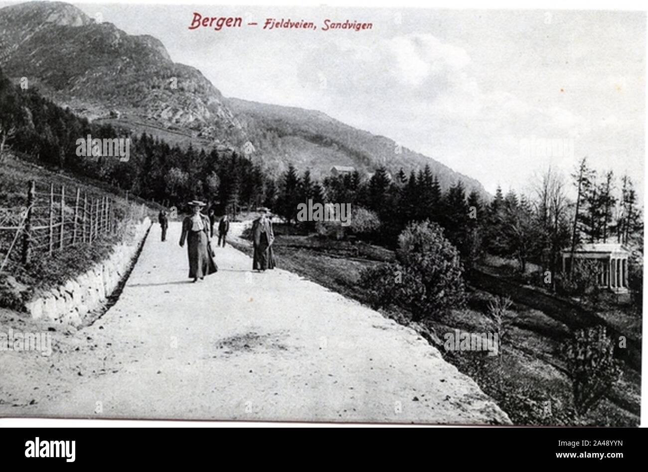 Fjellveien i Bergen ved Mon Plaisir i 1908 Stock Photo - Alamy