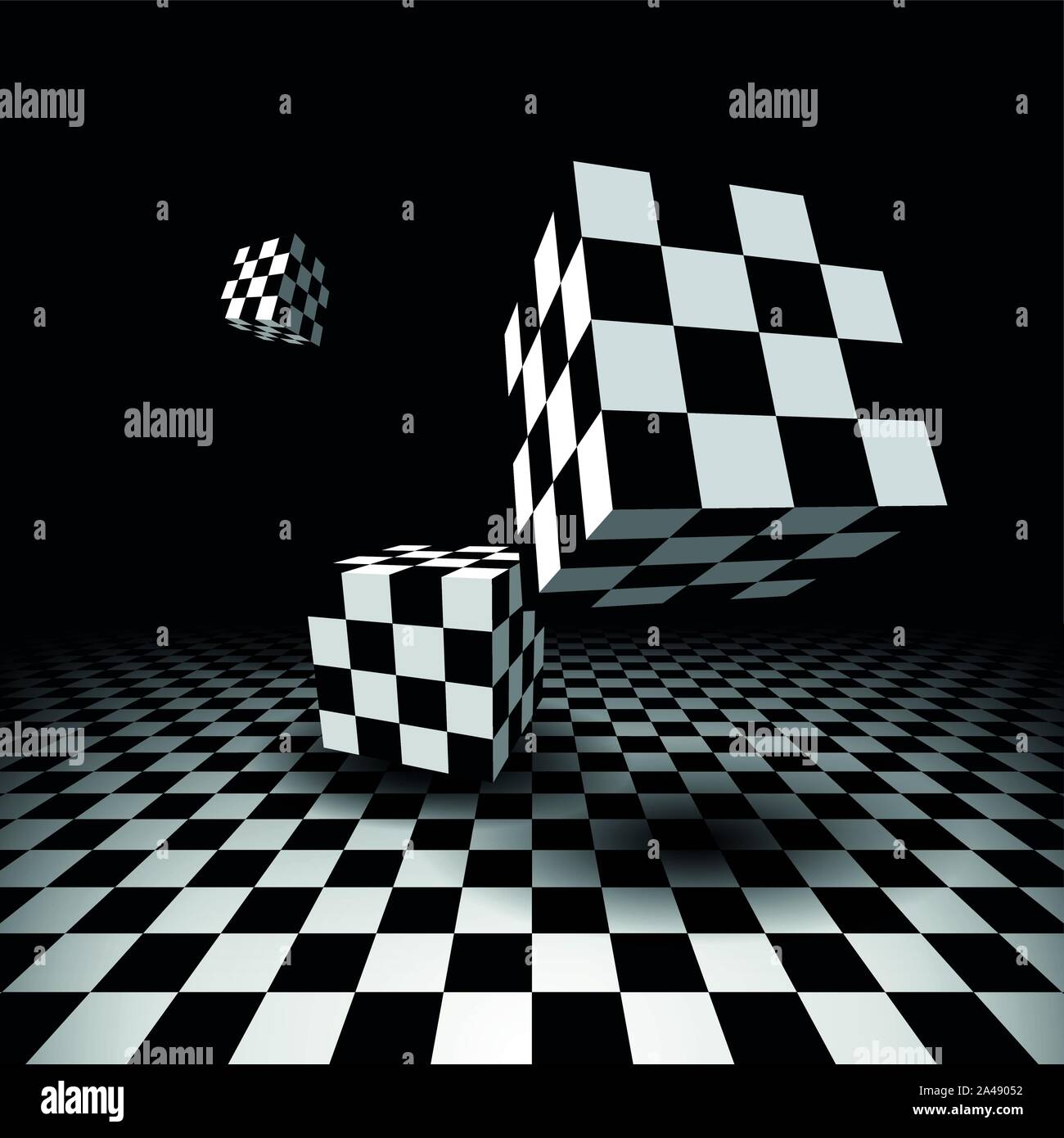 Room with checkered cubes Stock Vector Image & Art - Alamy