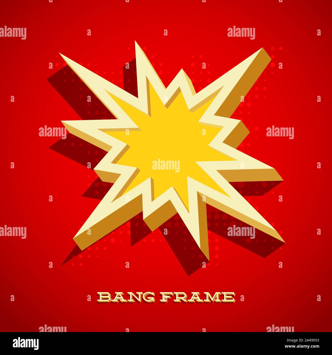 Retro card with explosion sign Stock Vector Image & Art - Alamy