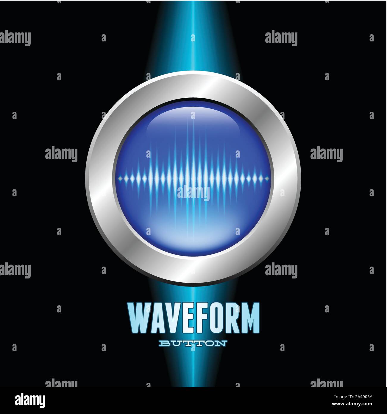 Silver button with sound wave sign Stock Vector Image & Art - Alamy