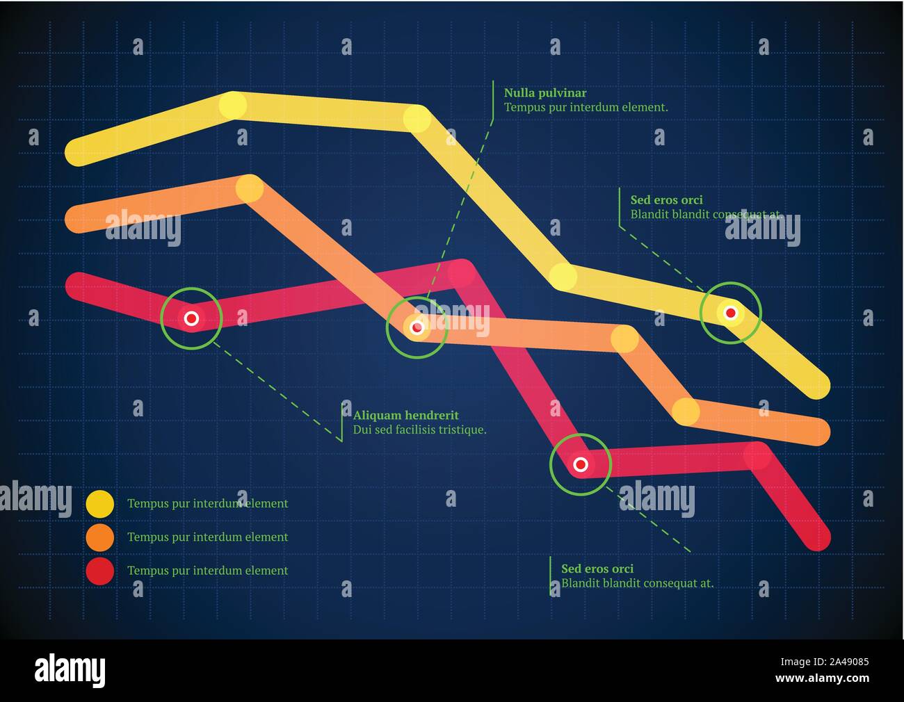 Intersecting graph lines with round pointers Stock Vector Image & Art ...