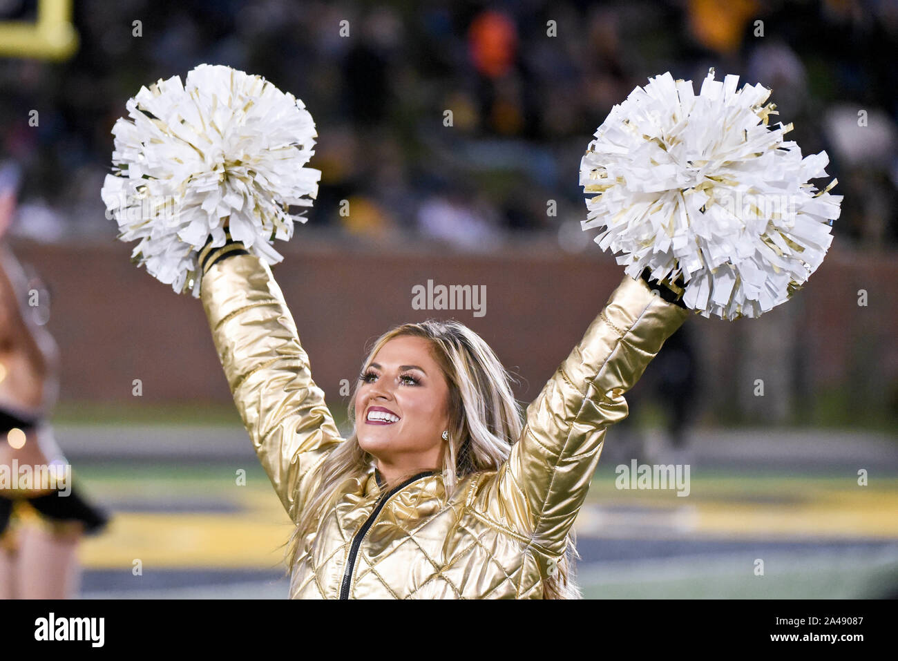 Oct 12, 2019: A member of the Missouri Golden Girls dance team performs ...