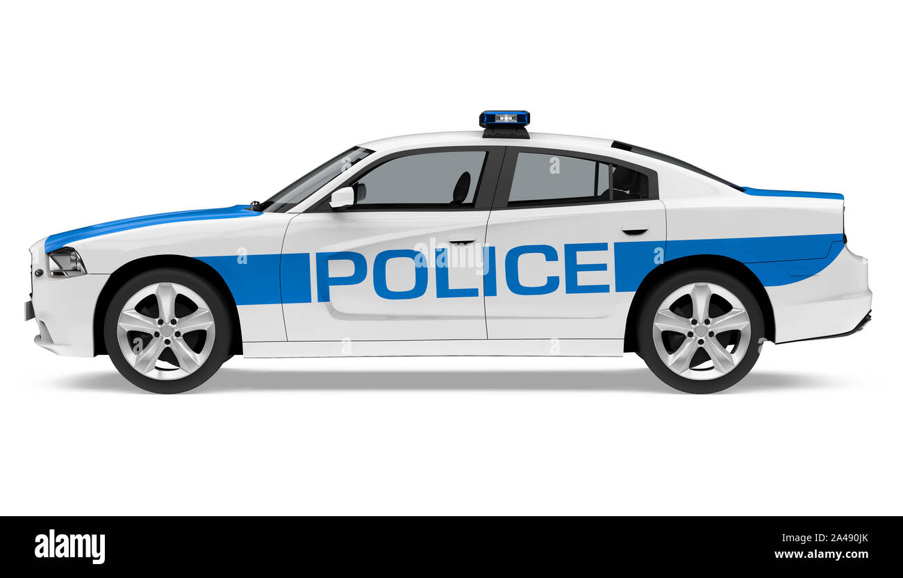 Police Car Isolated Stock Photo - Alamy