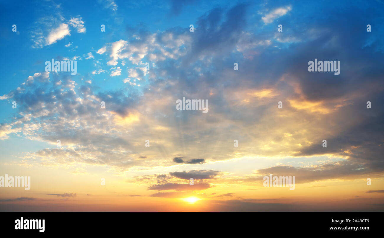 Sky background on sunset. Nature composition Stock Photo - Alamy