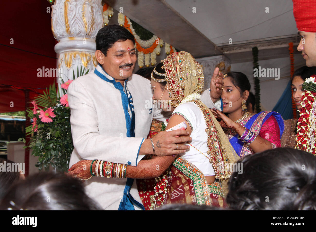 Amreli; Gujarat; India -Asia ; The Emotions of Father and Daughter are ...