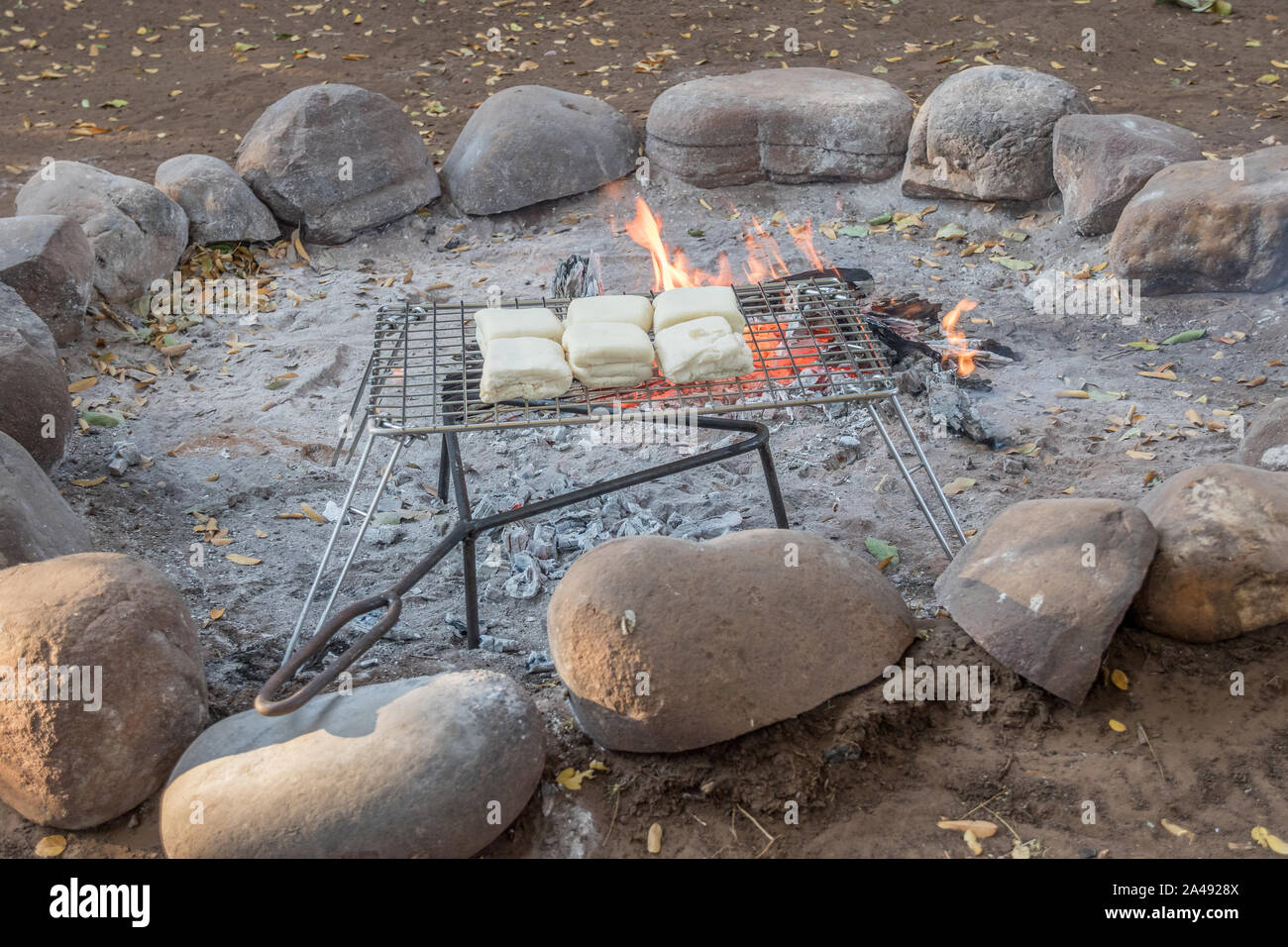 Traditional South African braai broodjies toasted sandwiches are ...