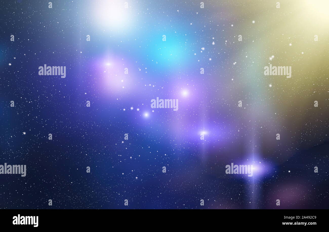 Panoramic looking into deep space. Dark night sky full of stars. The ...