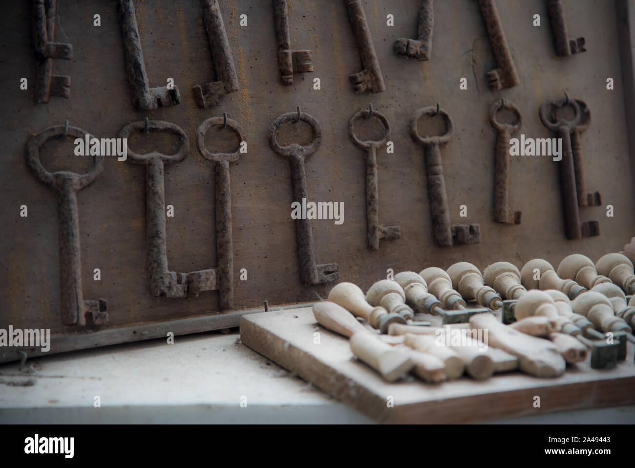 still life with old rusted keys and vintage stamp Stock Photo - Alamy