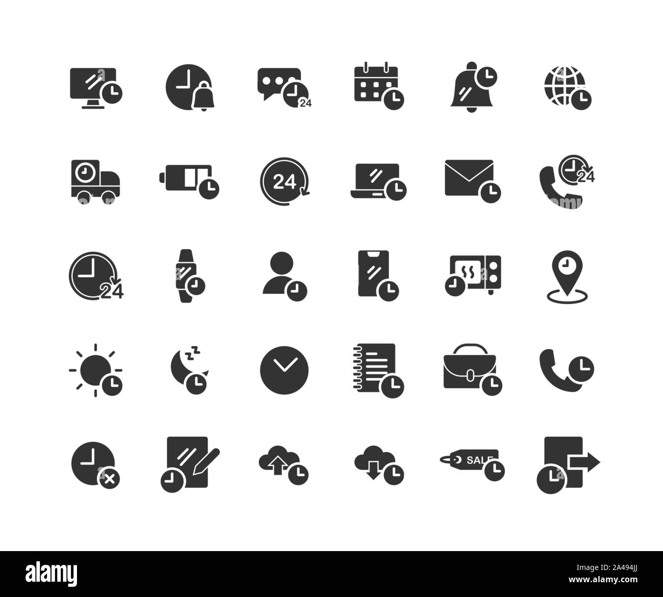 Time solid icon set. Vector and Illustration Stock Vector Image & Art ...