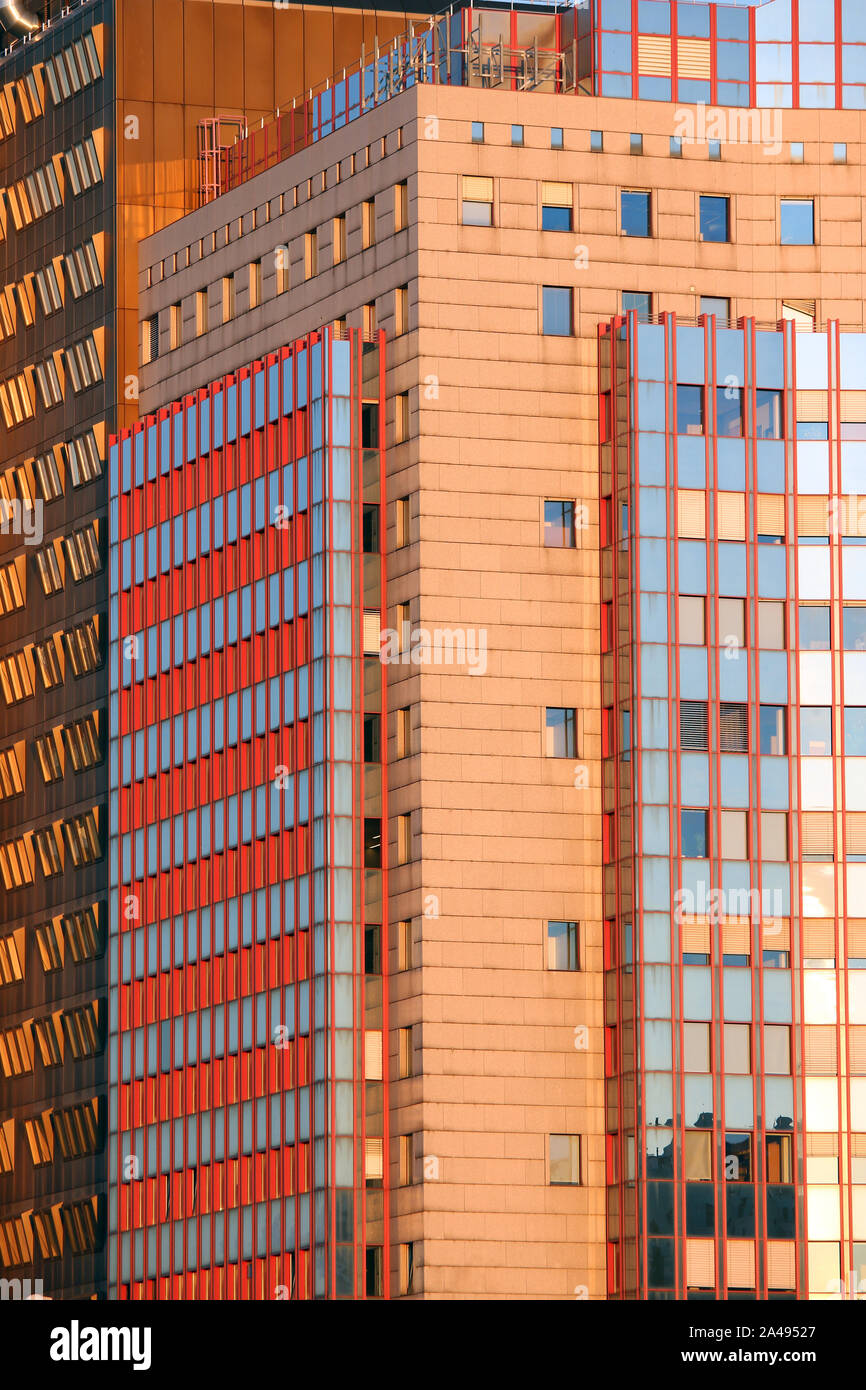 colorful building facade architecture background in Vienna Austria ...