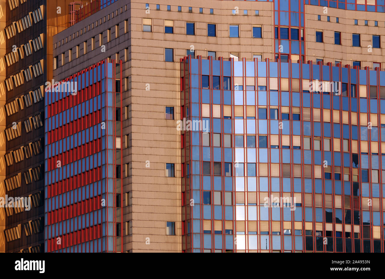 colorful modern building facade architecture background in Vienna ...