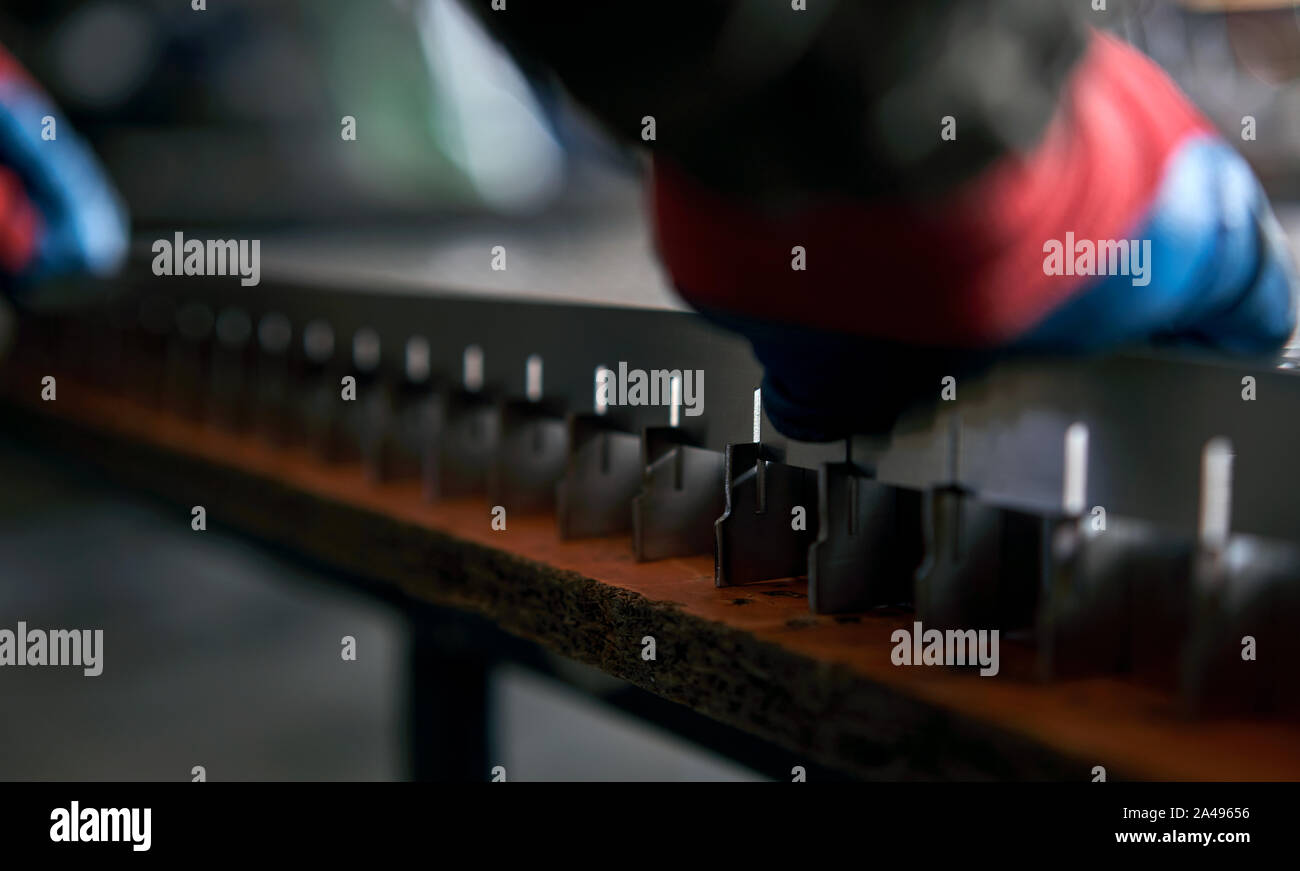 Assembly of metal structure Stock Photo - Alamy