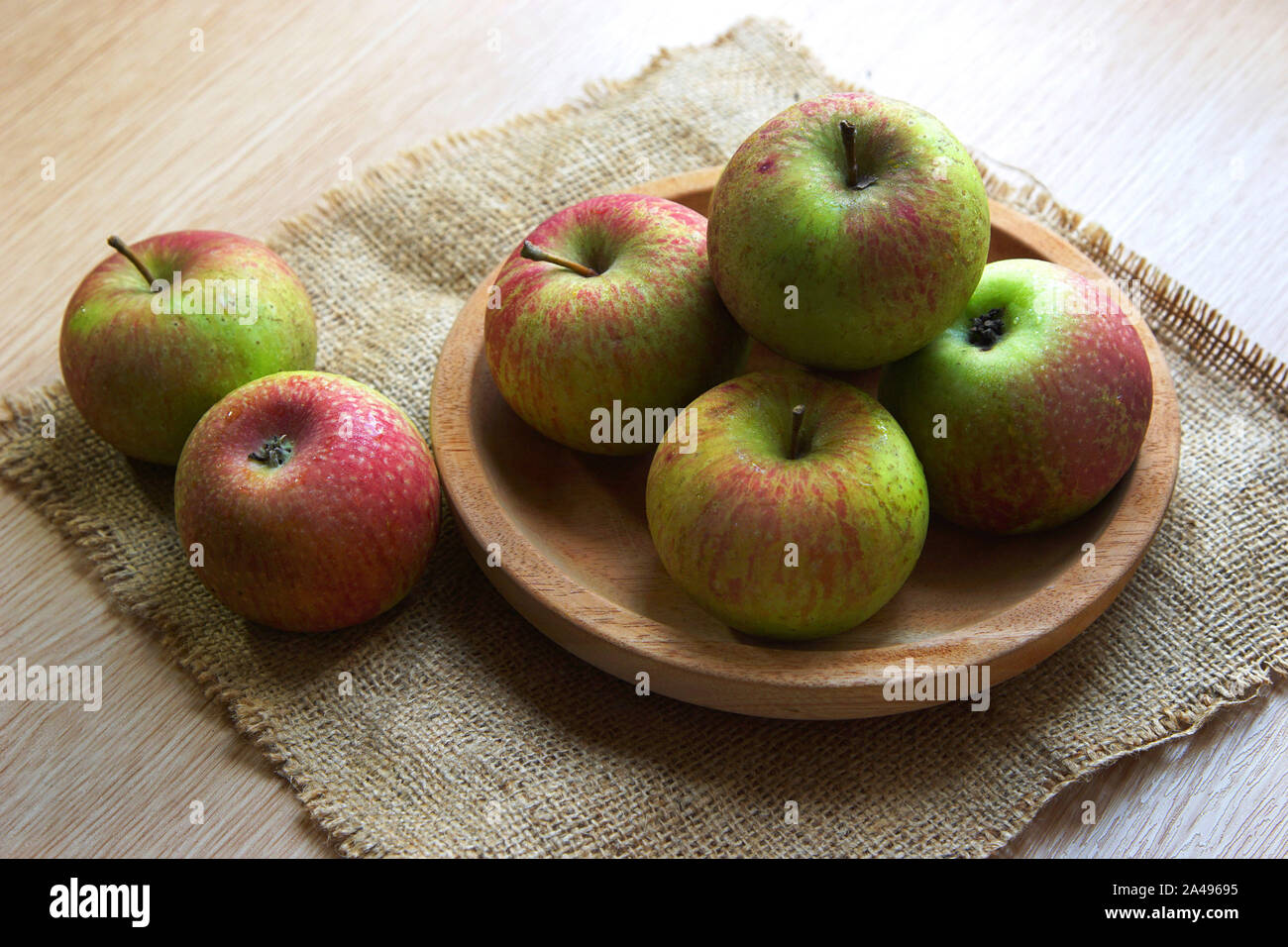 fresh apple fruit on table top Stock Photo - Alamy