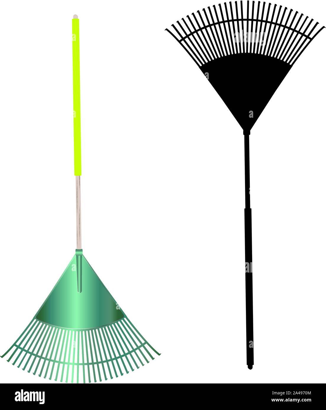 Gardening tool, farm fan rake design on white background Stock Vector ...