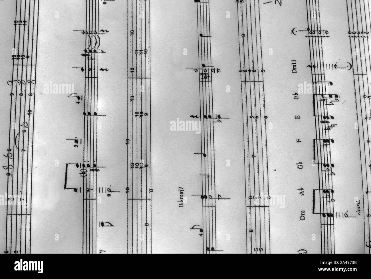 musical notes of an old song Stock Photo - Alamy