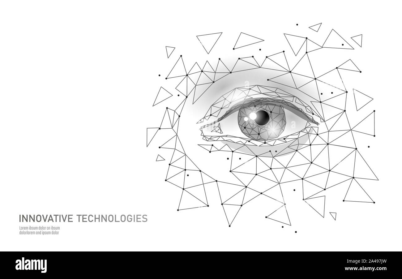 Laser vision correction 3D medical concept. Abstract human iris modern ...
