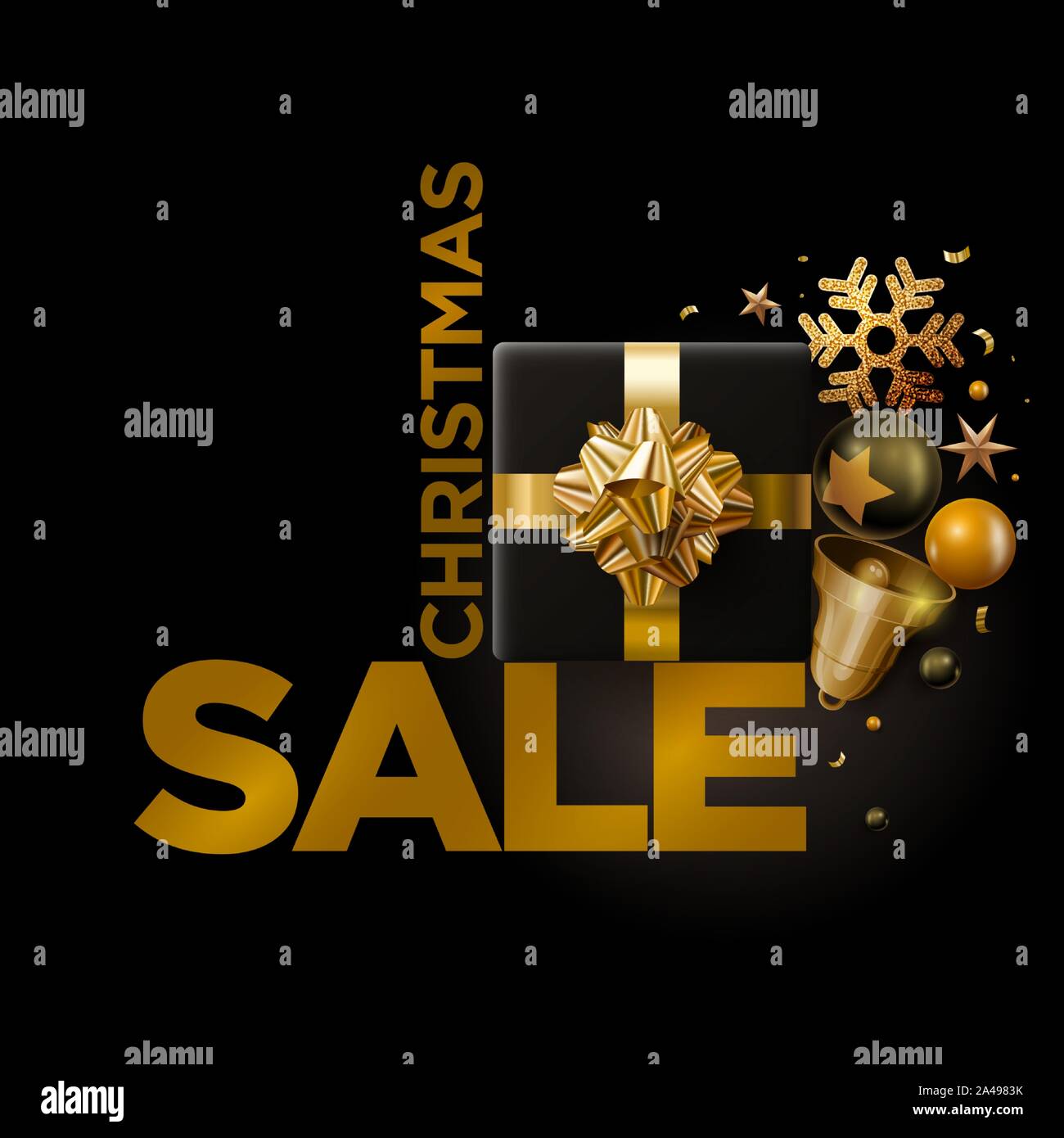 Chrstmas sale graphic design template. Vector illustration. Elements ...