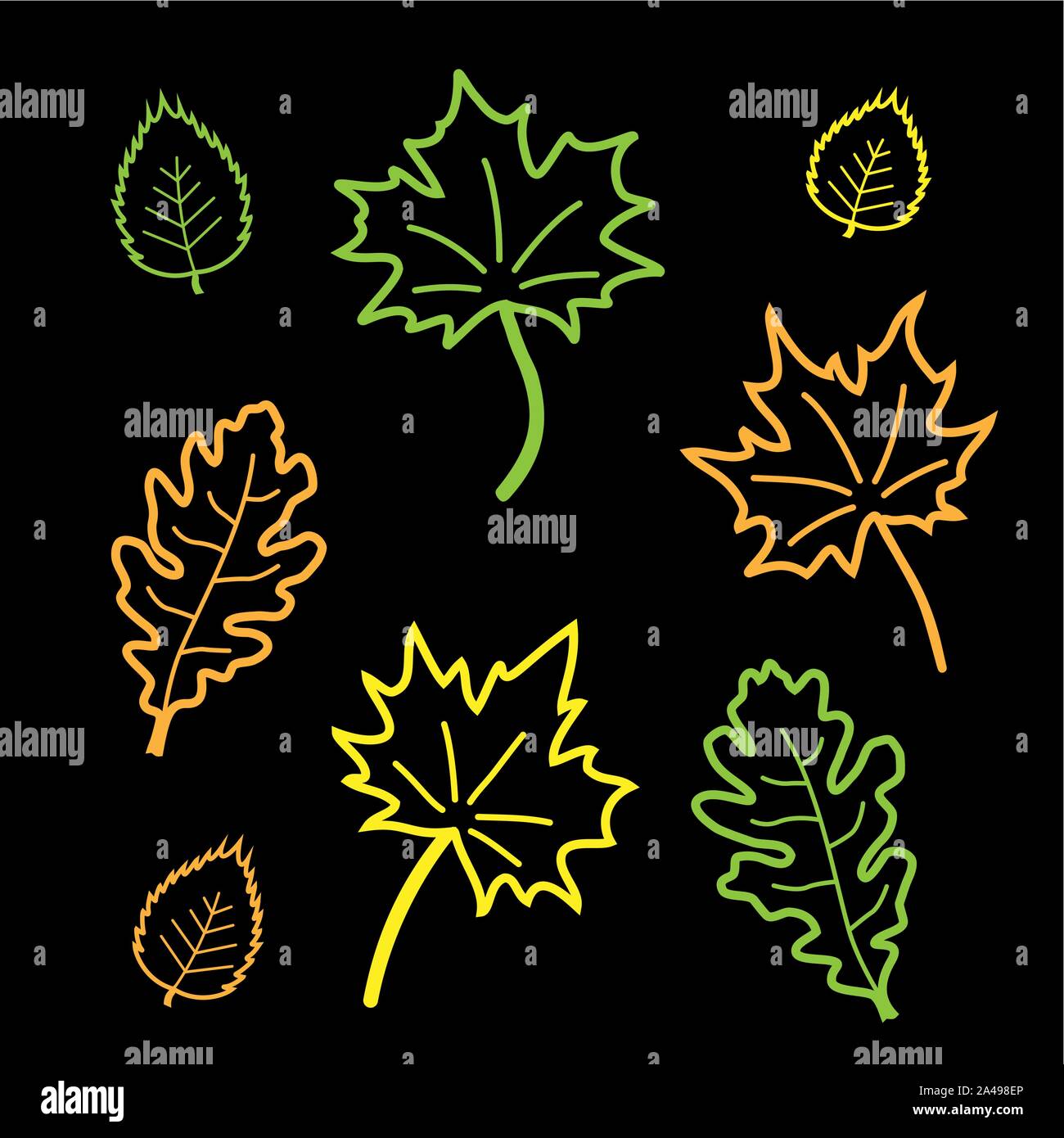 autumn outline leaves set Stock Vector Image & Art - Alamy