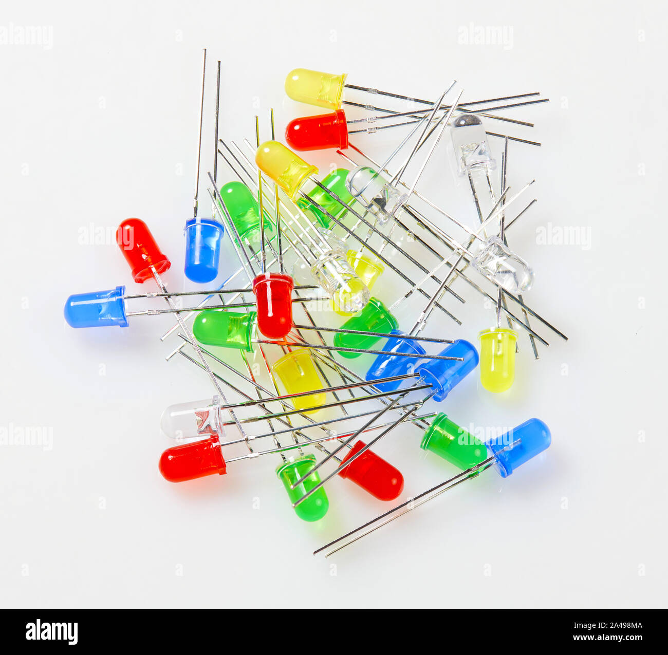 colorful diodes closeup - electronic component for learning, training ...