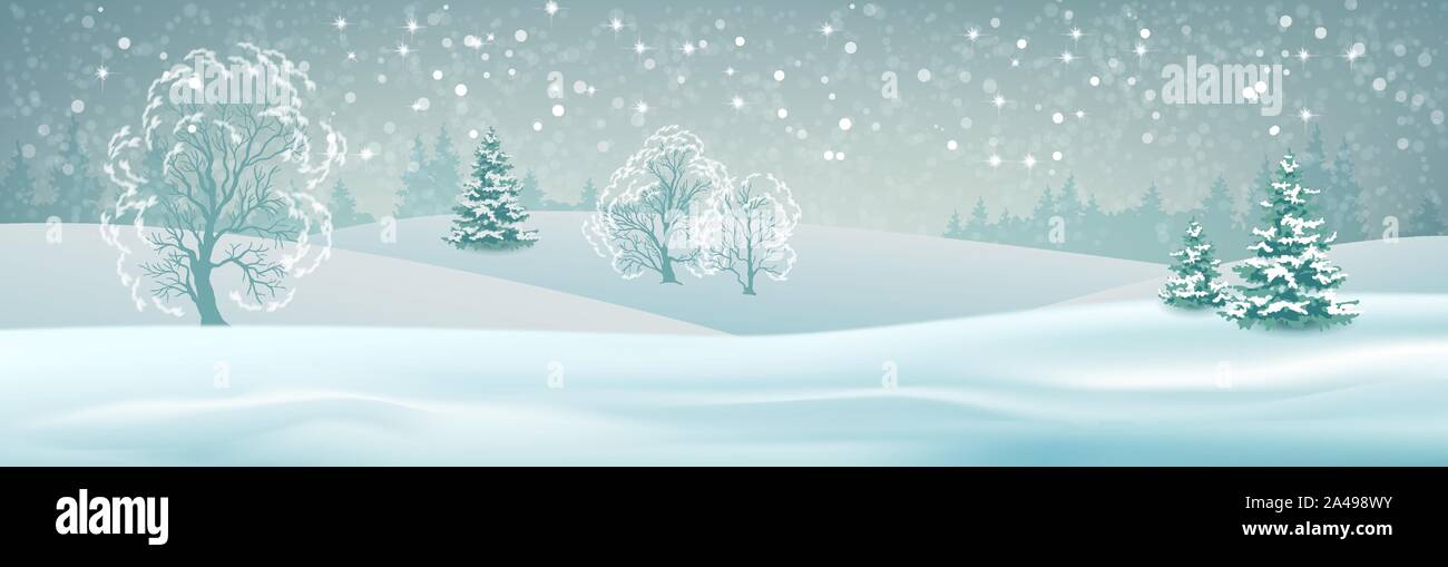 Vector Winter Landscape Stock Vector Image & Art - Alamy