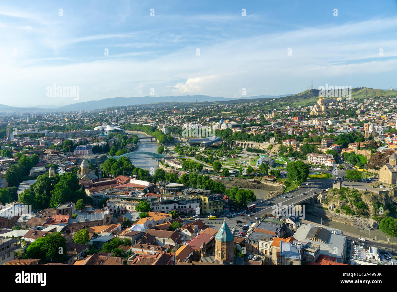 The historic center of Tbilisi. Georgia country. Panorama of the city ...