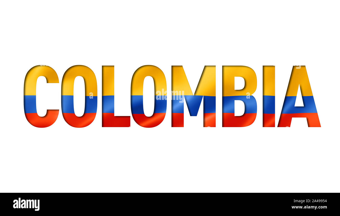 colombian flag text font. colombia symbol background Stock Photo - Alamy