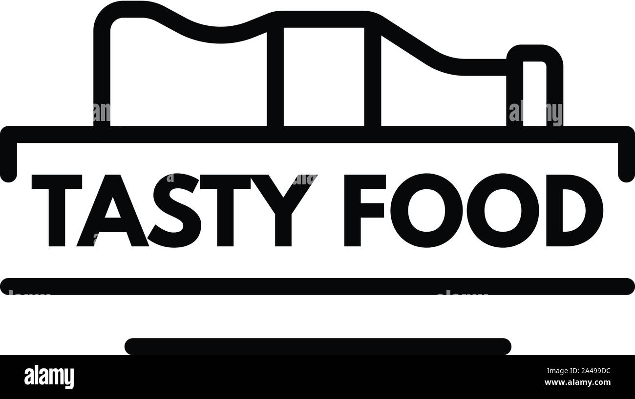 Tasty food logo, outline style Stock Vector Image & Art - Alamy