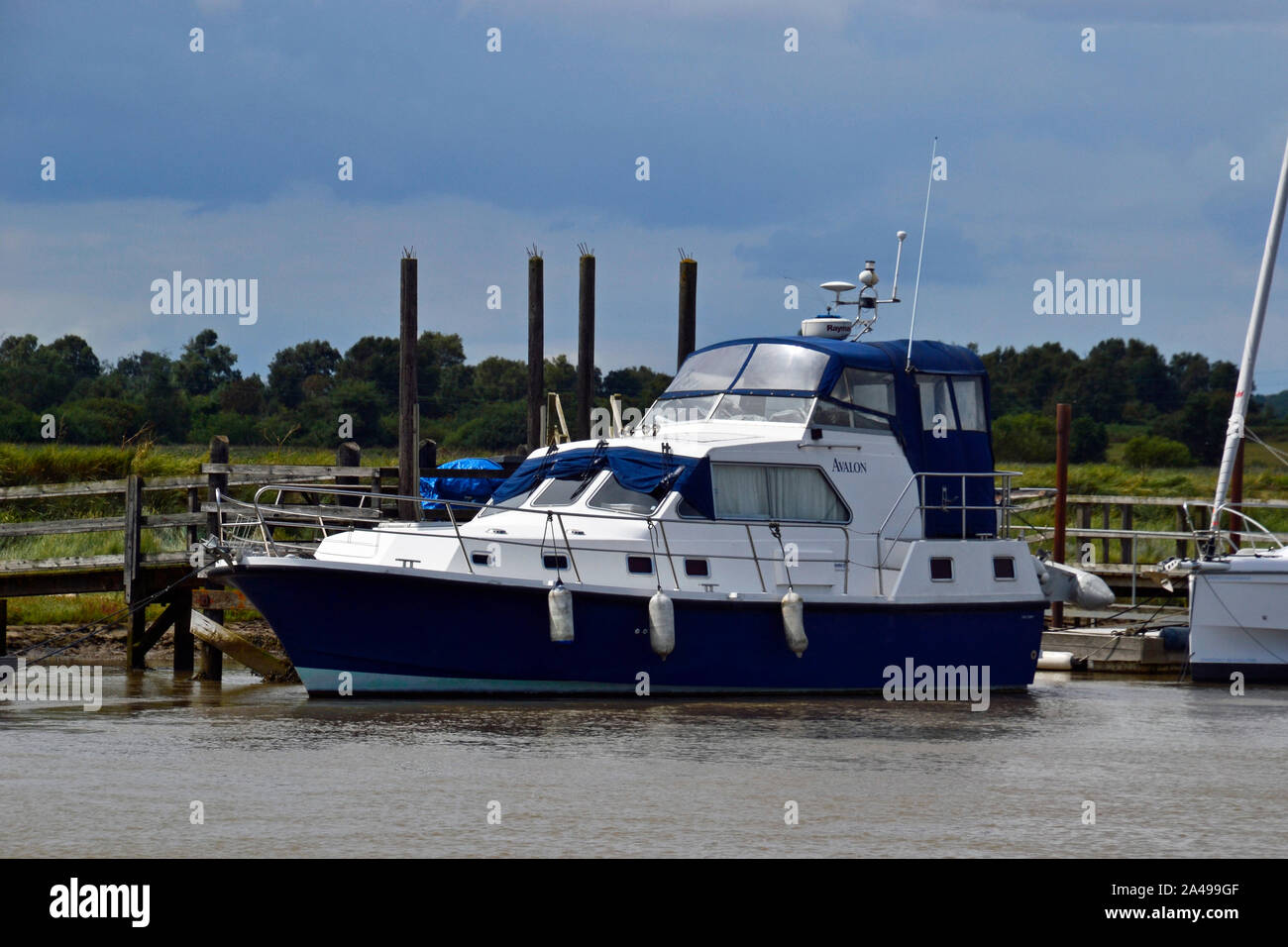 Yacht on the Blyth River between Southwold and Walberswick, Suffolk, UK ...