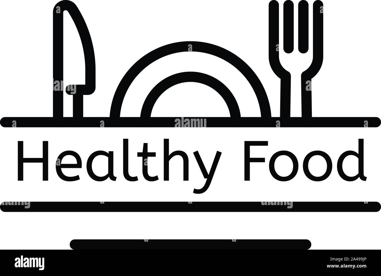 Healthy food logo, outline style Stock Vector Image & Art - Alamy