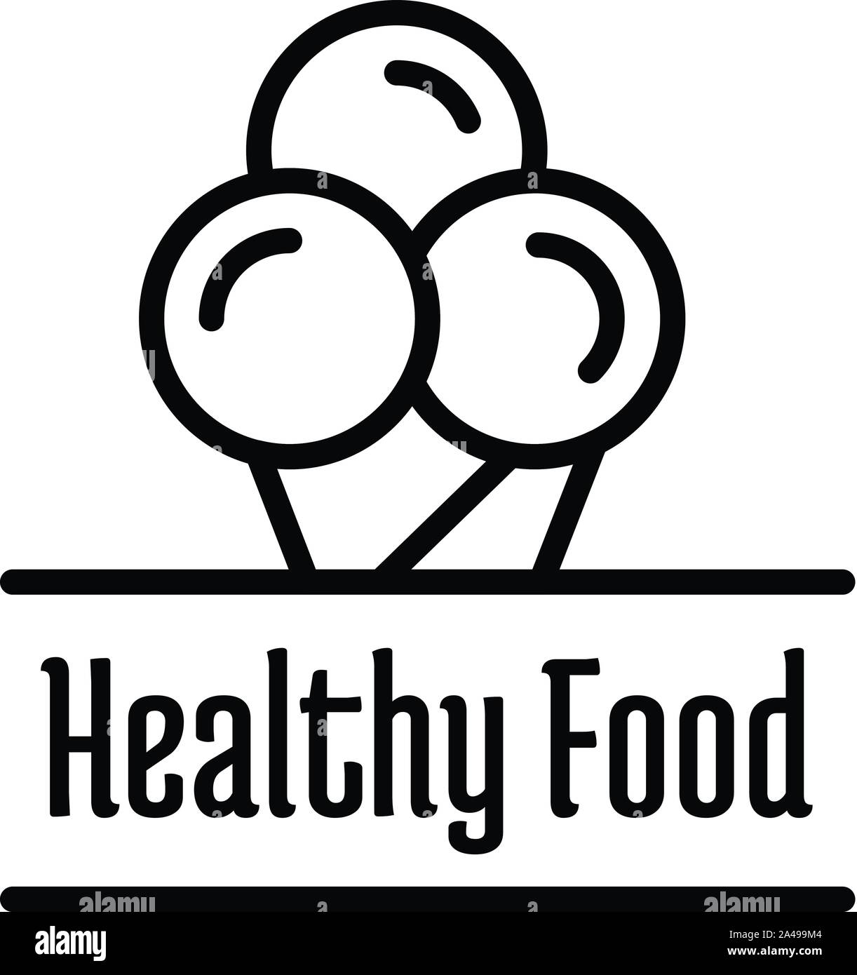 Healthy food logo, outline style Stock Vector Image & Art - Alamy