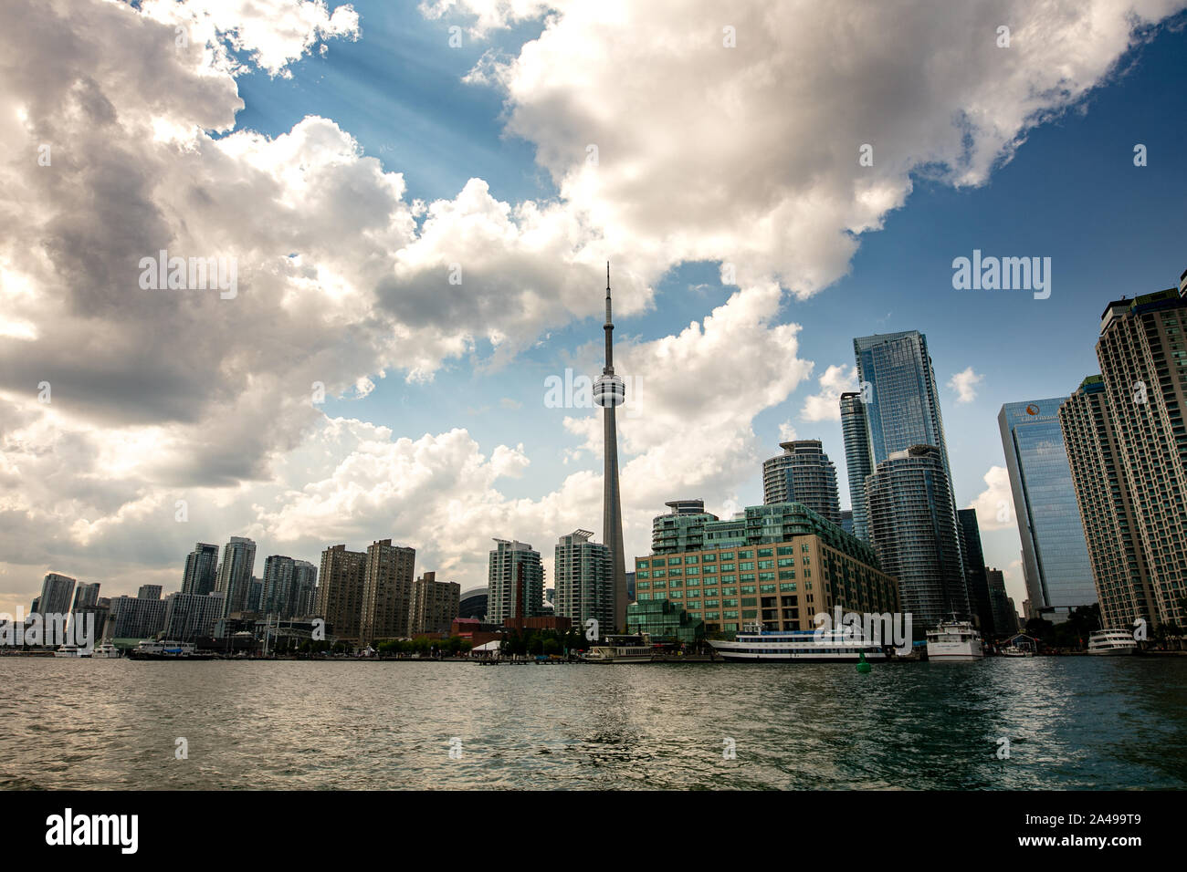 The skyline of Toronto, a view from the lake side - Toronto, Ontario ...