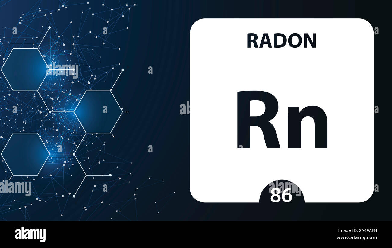 Radon 86 element. Alkaline earth metals. Chemical Element of Mendeleev ...